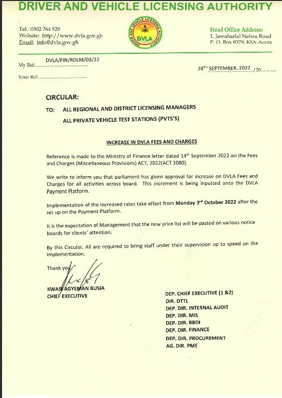 DVLA Fees and Charges to go up in October 2022 - iCreateGH